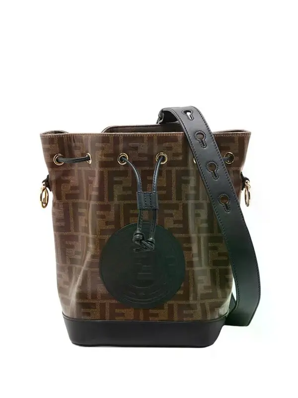Fendi 2010-2026 Ff 1974 Glazed Fabric Stamp Patch Mon Tresor Bucket Bag