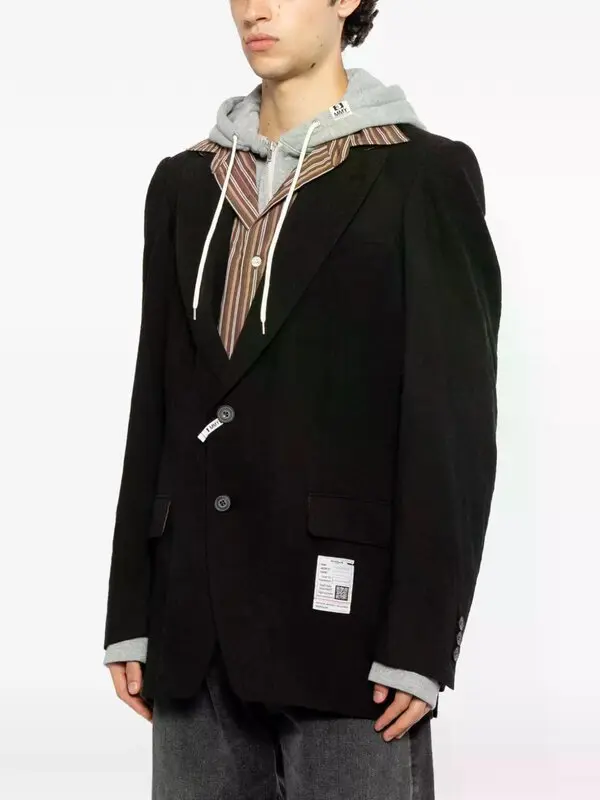 Mihara Yasuhiro Layered-panel Single-breasted Blazer