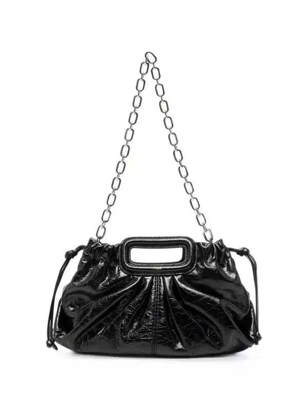 Maje Ruched Leather Shoulder Bag