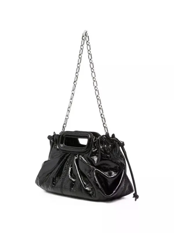 Maje Ruched Leather Shoulder Bag