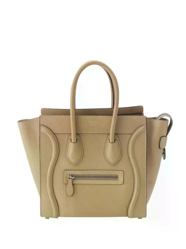Celine 2012-2018 Micro Drummed Calfskin Luggage Tote Bag - Neutrals