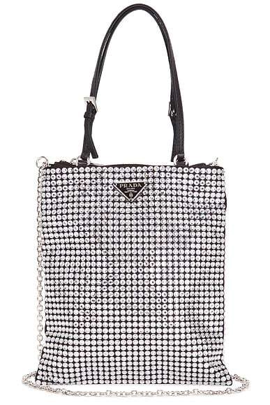 Prada Crystal Embellished Satin Tote Bag