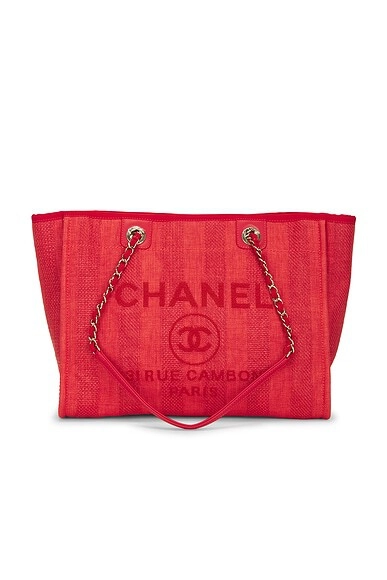 Chanel Small Deauville Tote Bag - Red