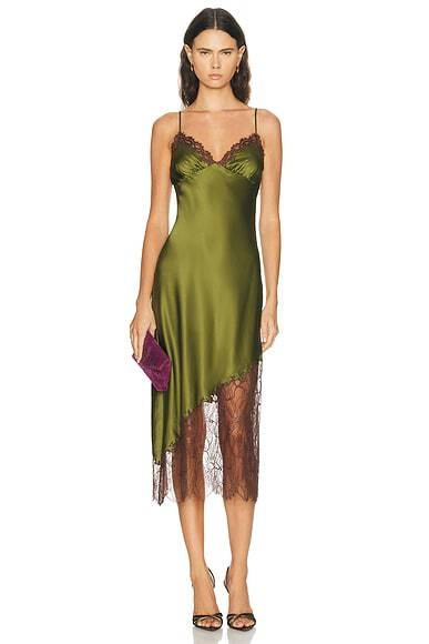Staud Lara Silk Dress - Pear
