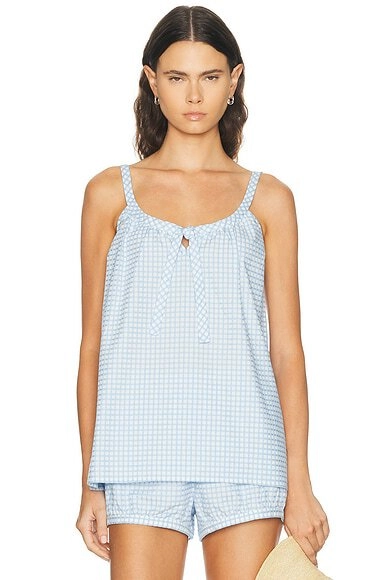 Posse Lila Gingham Cami Tank Top