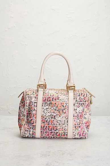 Fendi Zucchino Forever Bauletto Mini Boston Bag
