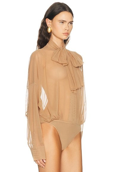 Norma Kamali Oversized Bow Bodysuit