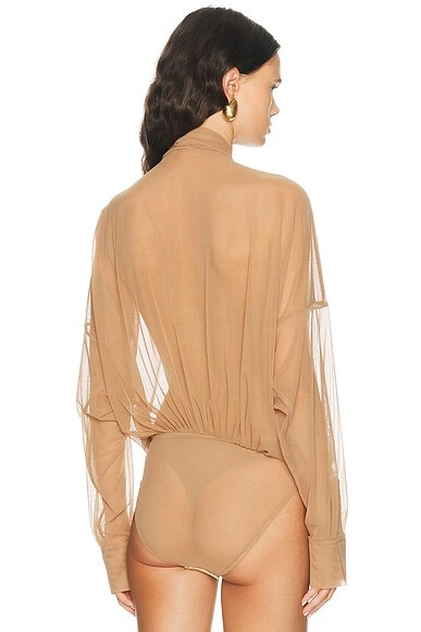 Norma Kamali Oversized Bow Bodysuit