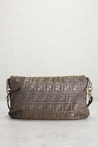 Fendi Zucchino Baguette Shoulder Bag