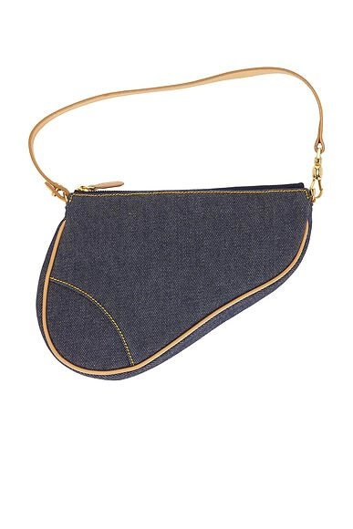 Dior Denim Pochette Saddle Bag