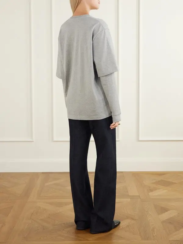 Tibi Perfect T Layered Cotton-jersey T-shirt