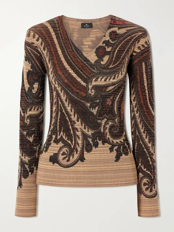 Etro Paisley Printed Knit Sweater