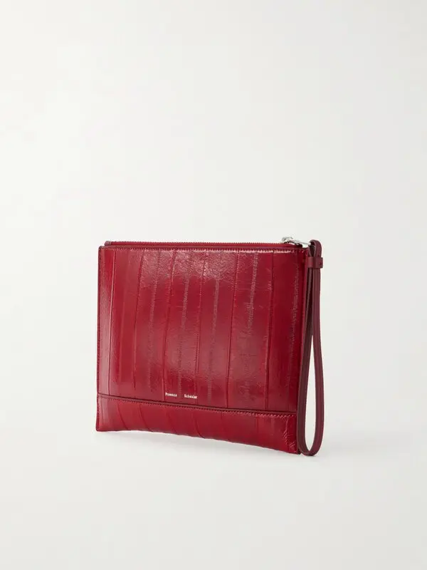 Proenza Schouler Leather Intarsia Leather-trimmed Suede Pouch
