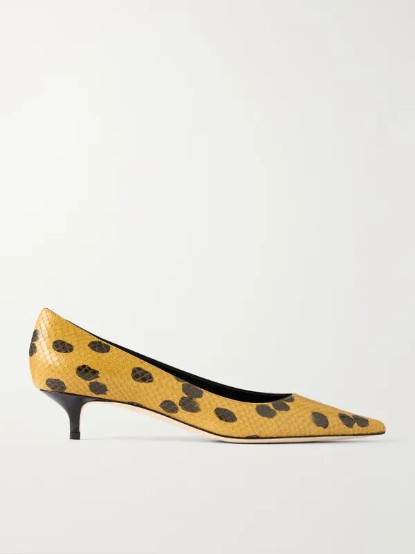 JIMMY CHOO Amelia 30 Leopard-print Snake-effect Leather Pumps - Multi