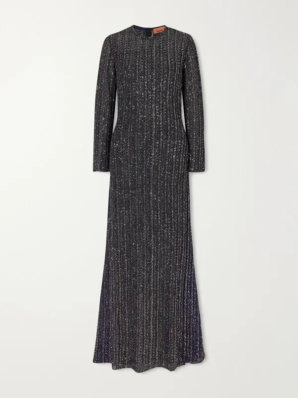 Missoni Sequin-embellished Ribbed-knit Maxi Dress