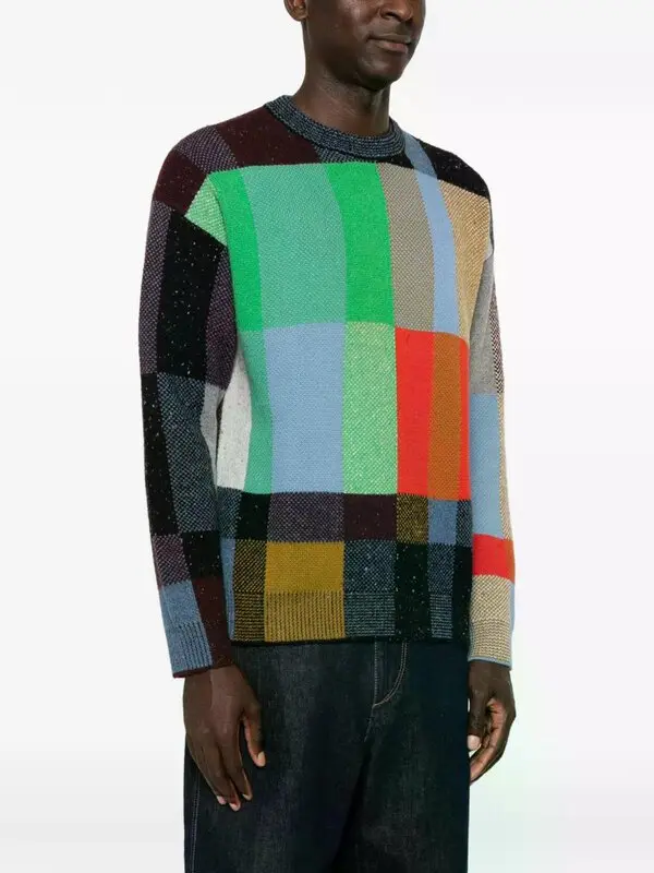 Paul Smith Patchwork-pattern Crew-neck Sweater