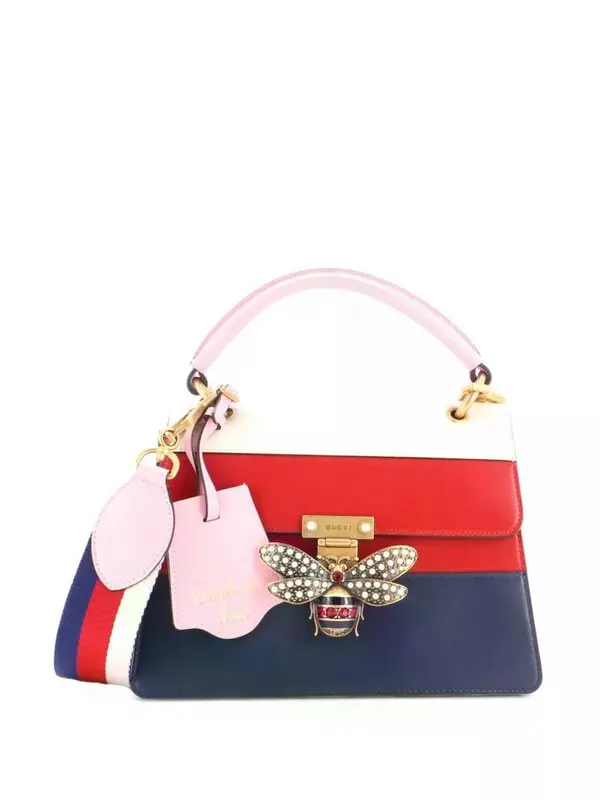 Gucci Queen Margaret Top Handle Bag Leather Satchel - Red