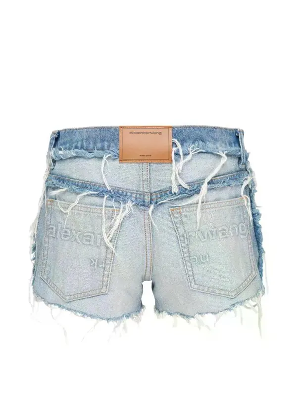 Alexander Wang Inverted Frayed Denim Shorts