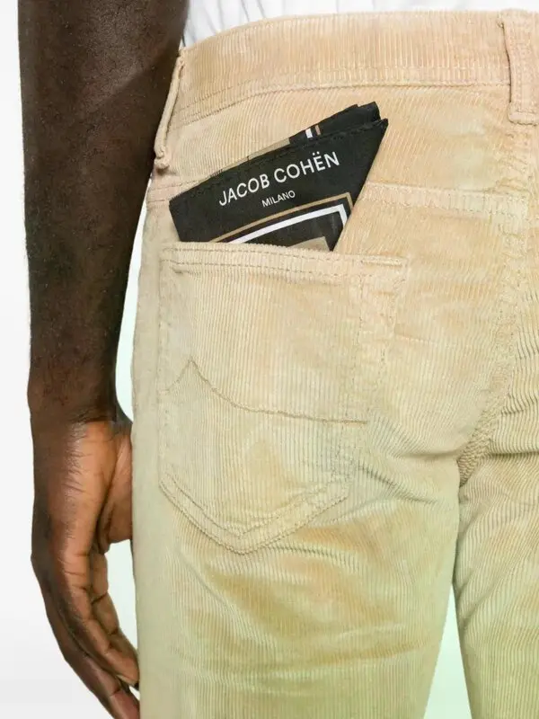 JACOB COHЁN Corduroy Logo-patch Trousers