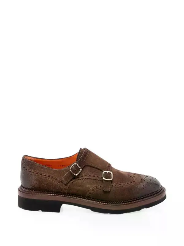 Santoni Kalamabuck Double-strap Loafers