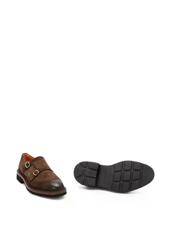 Santoni Kalamabuck Double-strap Loafers