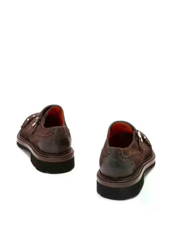 Santoni Kalamabuck Double-strap Loafers