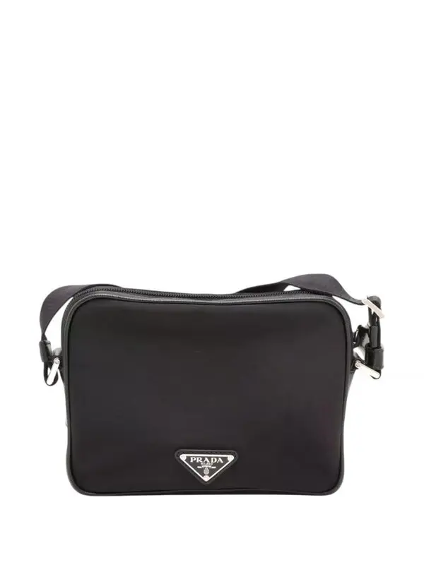 Prada 2013-2026 Saffiano Trimmed Tessuto Logo Camera Bag Crossbody Bag