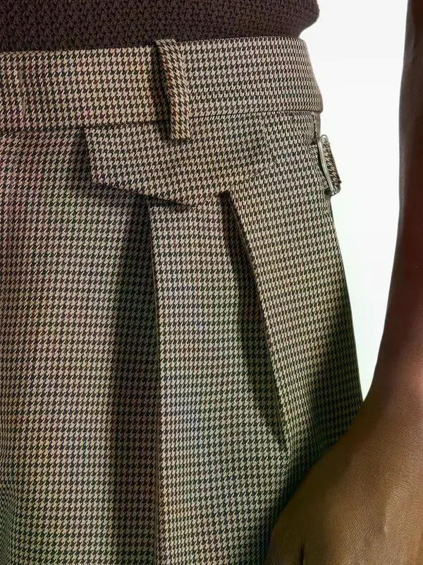 Manière De Voir Pierre Houndstooth Twin-pleat Trousers