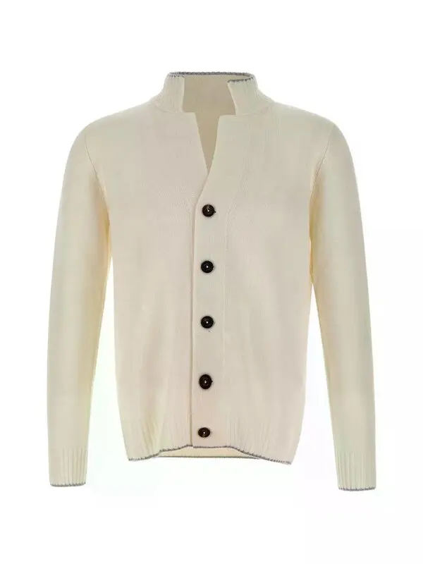 Eleventy Ribbed-trim Button-up Cardigan