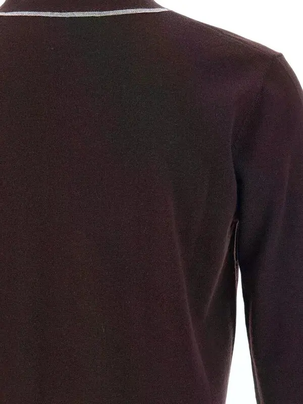 Eleventy Piping-detail Ribbed-trim Cardigan
