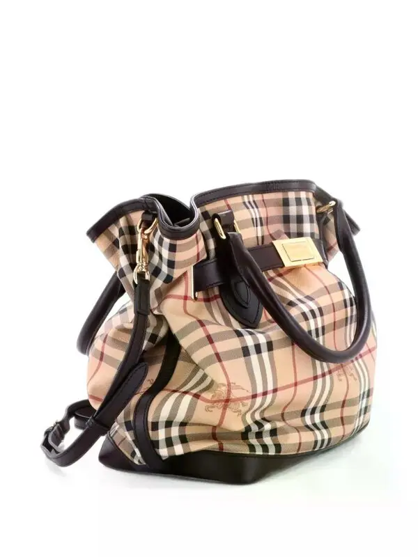 Burberry Golderton Haymarket Coated Canvas Medium Tote Bag - Brown