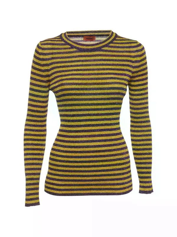 Missoni Metallic Striped Knitted Pullover - Yellow
