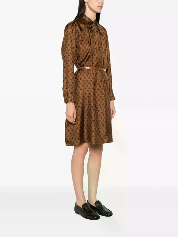 Max Mara Logo-print Belted Midi Dress