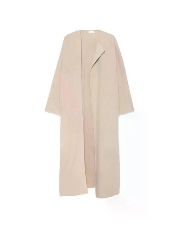 RUOHAN Cashmere Collarless Open-front Coat