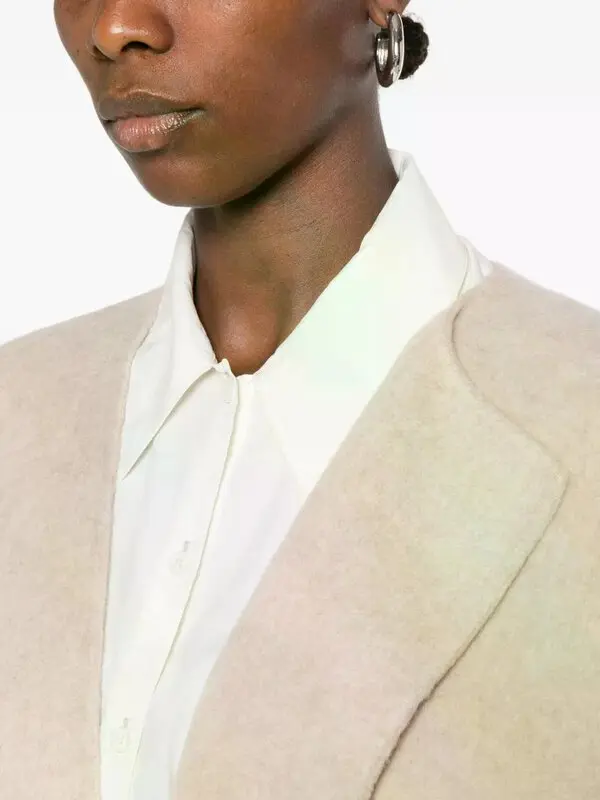 RUOHAN Cashmere Collarless Open-front Coat