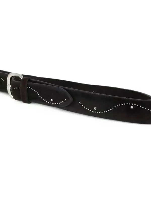 ALBERTO LUTI Studded Suede Belt