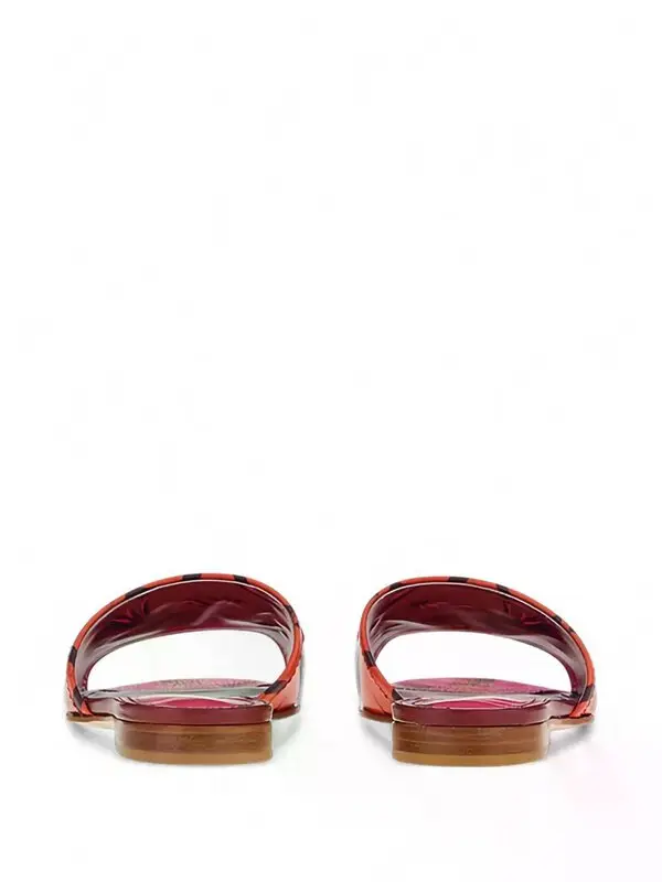 FERRAGAMO Gancini Printed Leather Sandals