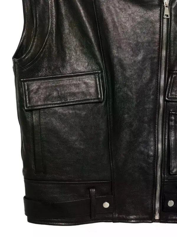 N°21 Leather Biker Gilet