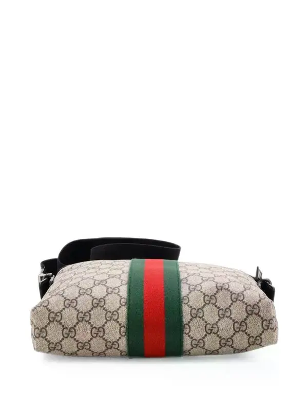 Gucci Web Messenger Bag Gg Coated Canvas Medium Crossbody Bag