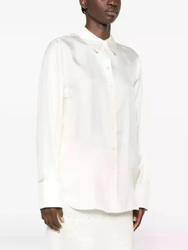 RÓHE Silk Long-sleeve Shirt - Neutrals