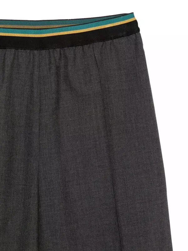 Plan C Striped-waistband Pressed-crease Trousers