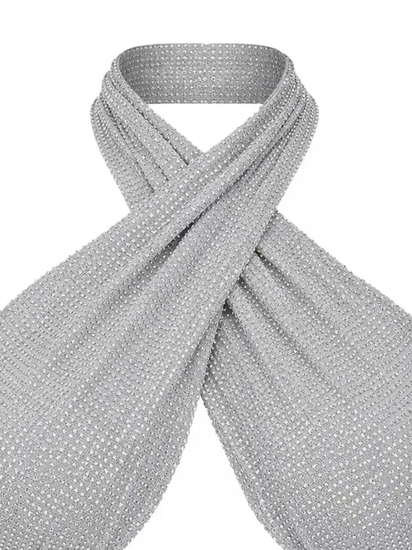 TWENTY FOURHAITCH Crystal-embellished Halterneck Top
