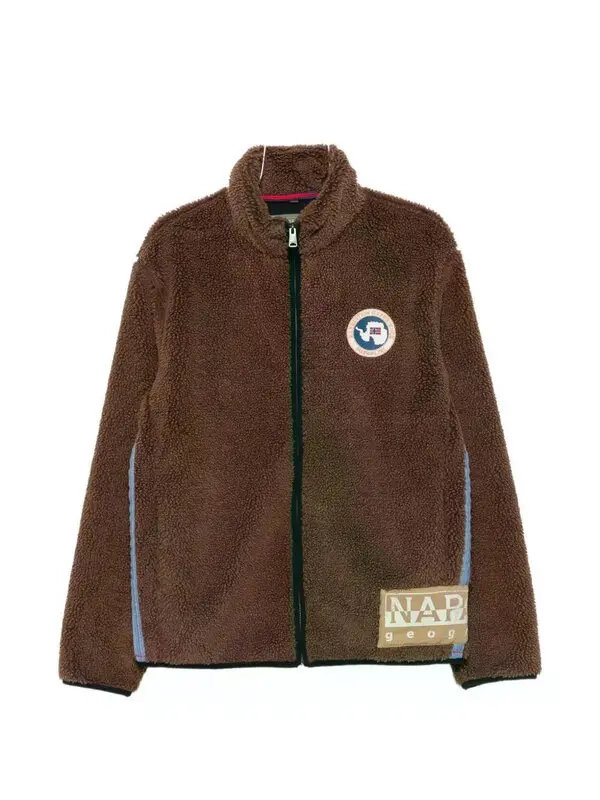 NAPAPIJRI Fleece-texture Logo-patch Jacket