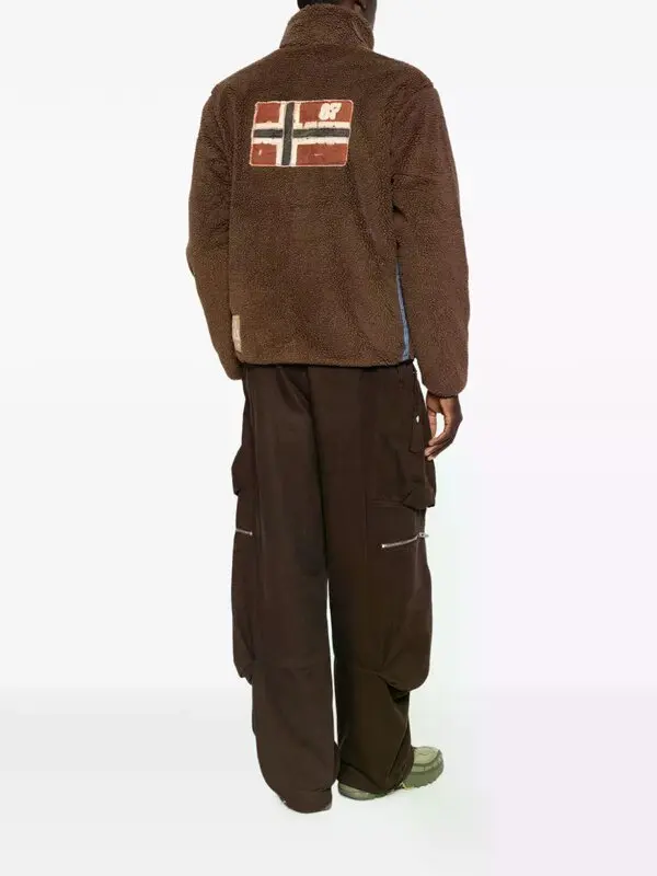 NAPAPIJRI Fleece-texture Logo-patch Jacket