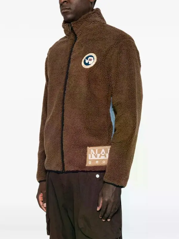 NAPAPIJRI Fleece-texture Logo-patch Jacket
