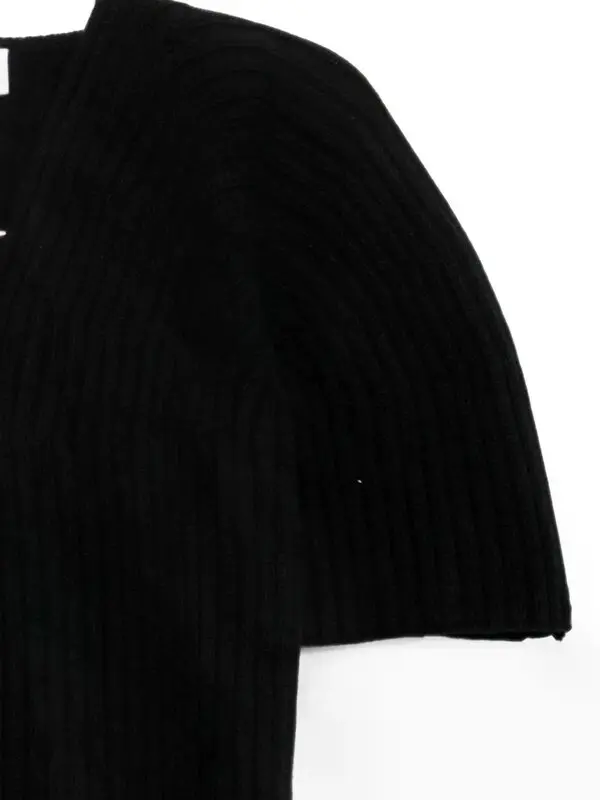Christian Wijnants Ribbed-knit V-neck Short Sleeve Sweater