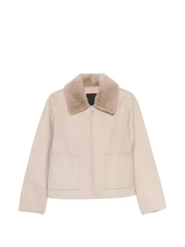 LISKA Fur-collar Patch-pocket Jacket - Neutrals