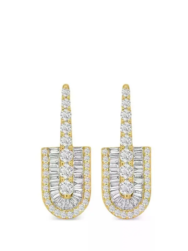 U LOS ANGELES Diamond U Drop Earrings - Gold