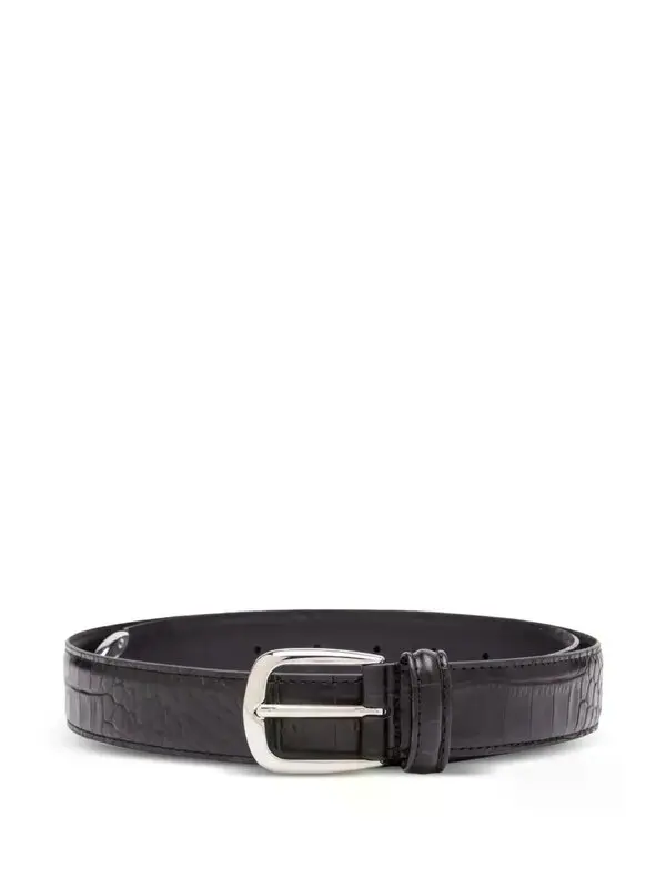 Anderson's Croc-effect Leather Belt - Black