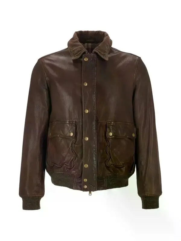 AL DUCA D’AOSTA 1902 Grainy Leather Bomber Jacket